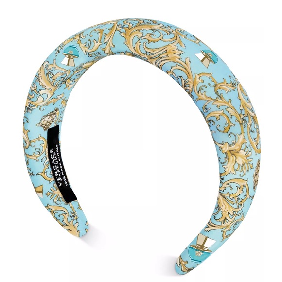 Versace | Accessories | New Versace Dylan Turquoise Blue Gold Headband ...